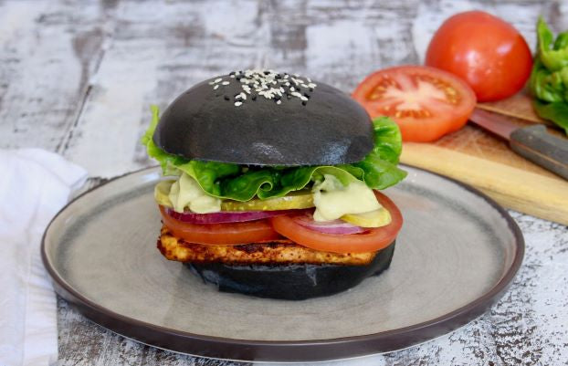 Burger Bun - Charcoal Black, Frozen 100g x 60pcs – Baolicious